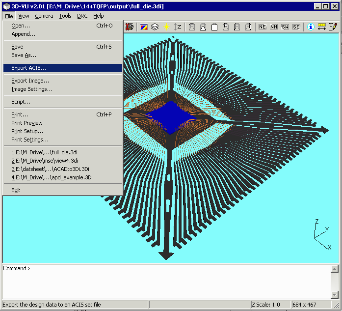 Converting 3Di to ACIS Converting 3Di to ACIS